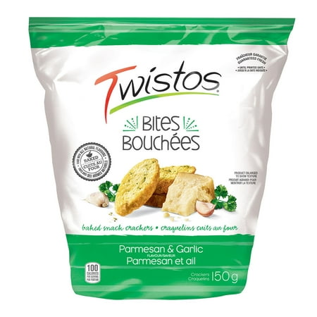Twistos Bites Parmesan & Garlic Baked Snack Crackers, 150GM - Walmart.ca