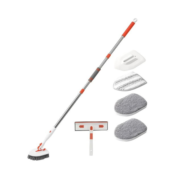 Long Handled Floor Scrubbing Brush Extendable Cleaning Brush Shower ...