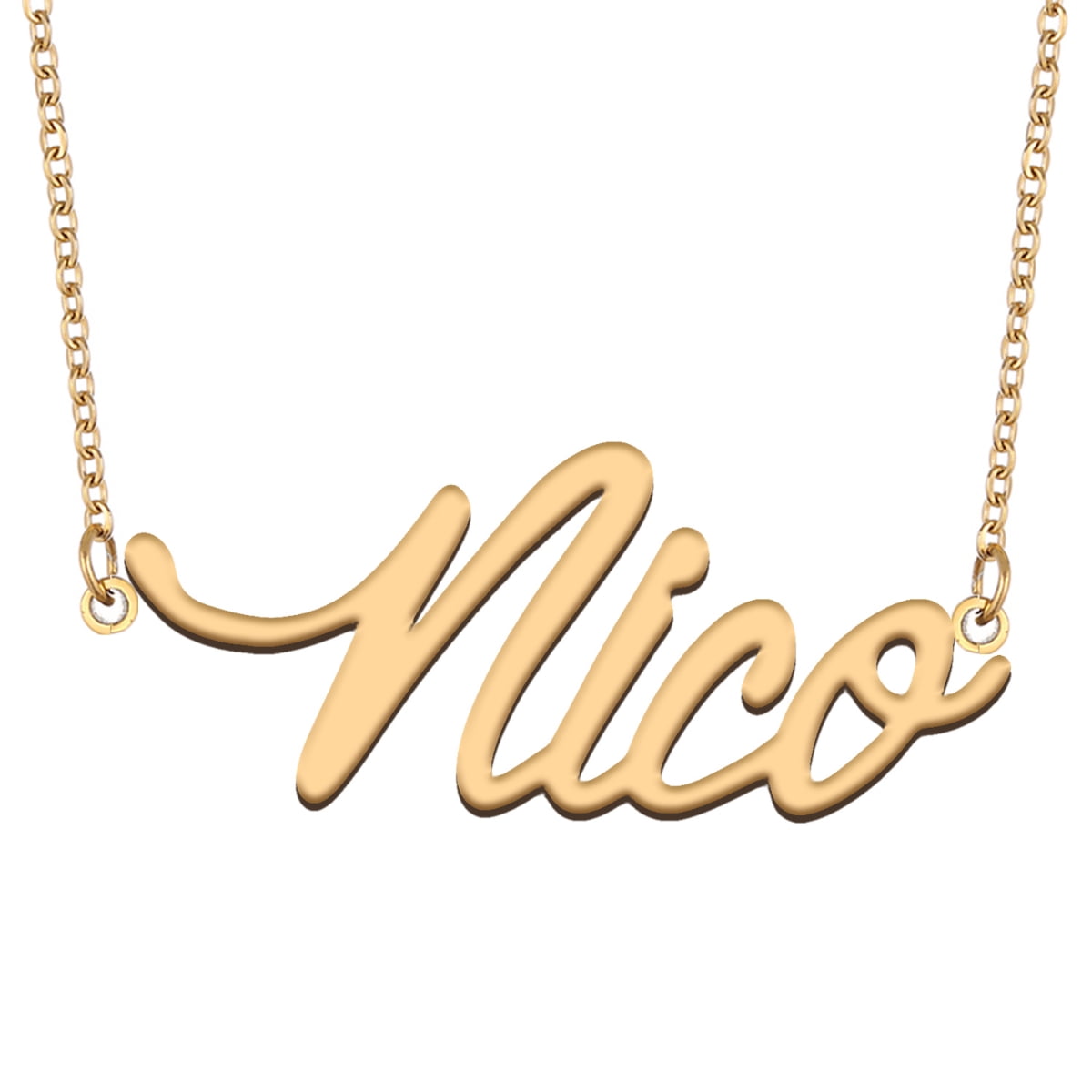 HUAN XUN Gold Nico Necklace Name Men Initials Name Necklace - Walmart.com