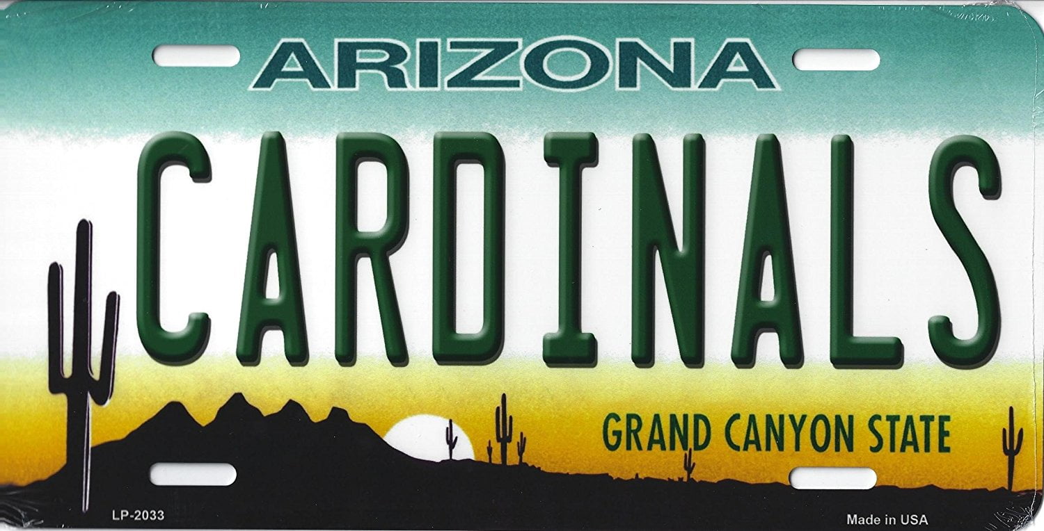 Cardinals Arizona State State Background Novelty Metal License Plate ...