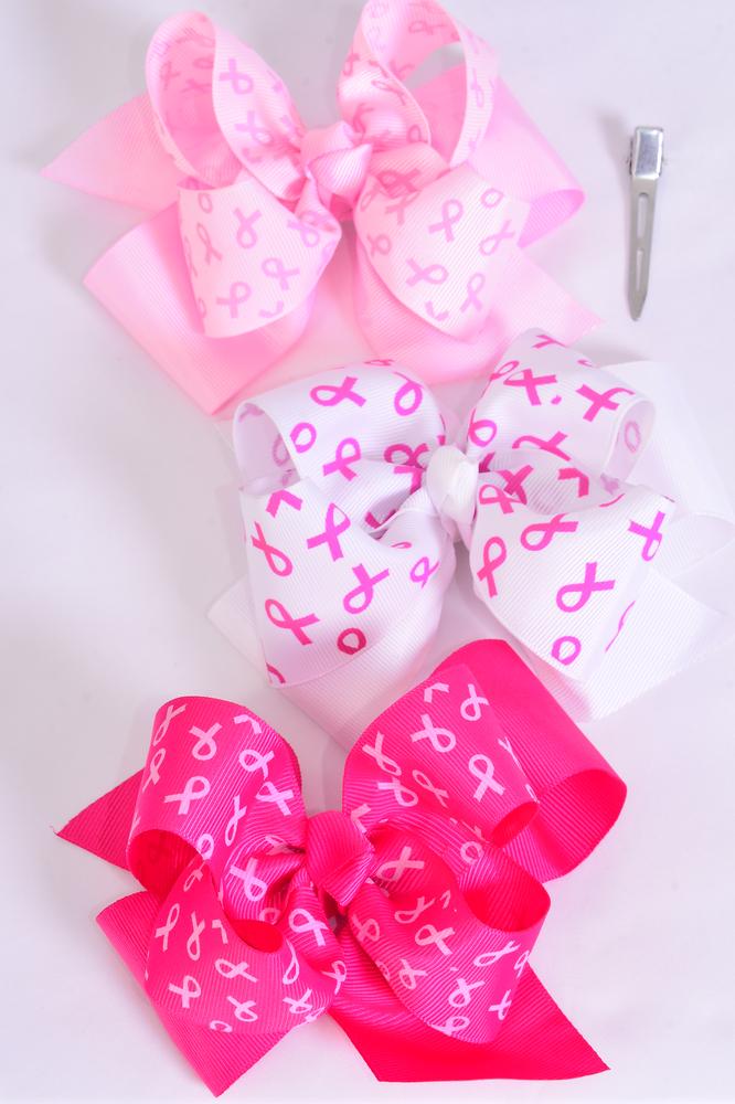 Hair Bow Jumbo Double Layered Pink Ribbon Grosgrain Bow-tie/DZ-Assorted ...