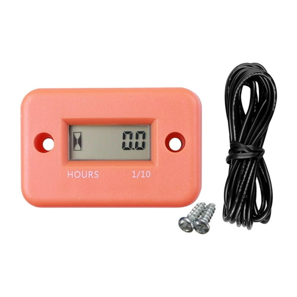 Portable Digital Hour Meter Engine Gauge Hour Meter Waterproof Inductive LCD Orange - Walmart.ca