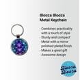 Chunky Angular Blue Purple Green Design Pattern Metal Round Keychain ...