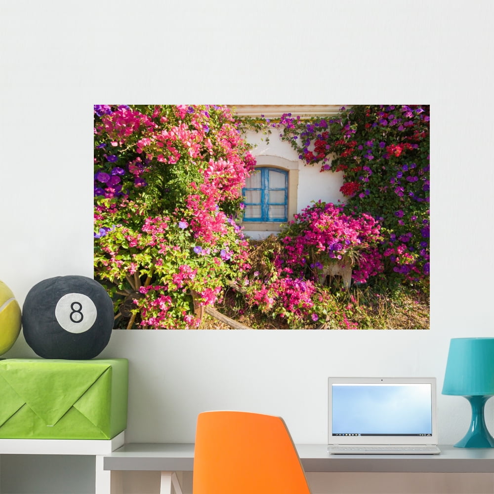 Overgrown Flowers Wall Mural by Wallmonkeys Peel and Stick Graphic (36 ...