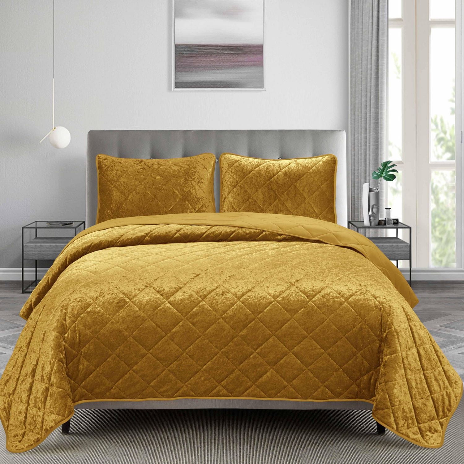 Click here for Swift Home Diamond Velvet Quilt Set prices
