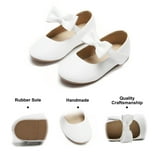 Toddler Little Girl White Dress Shoes Size 13 - Girl Ballet Flats ...
