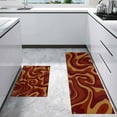 Brown Abstract Line 2 Pieces Non-Slip Kitchen Mat Set Geometric ...