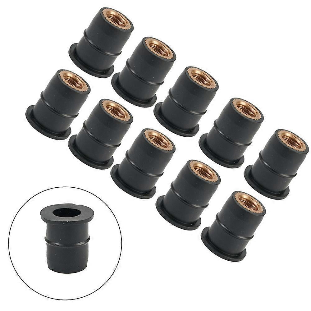 10PCS Universal Rubber Nuts 6mm M6 Neoprene Nuts Damper Panel Fixing ...
