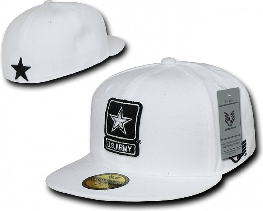 Fitted Military Caps, Army, White, 7 3/8 - Walmart.com