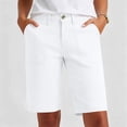 Besolor Womens Bermuda Shorts High Waisted Straight Leg Knee Length ...