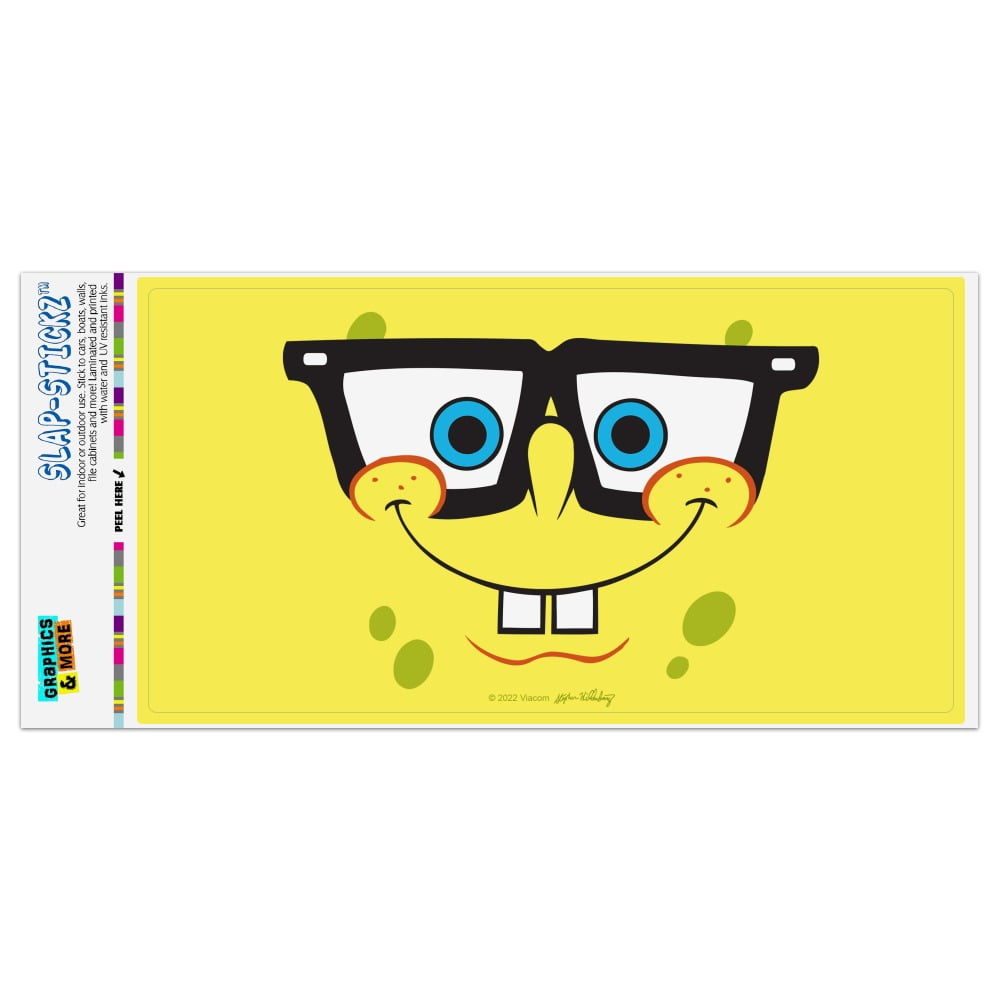 SpongeBob Nerd Face Automotive Car Window Locker Bumper Sticker ...