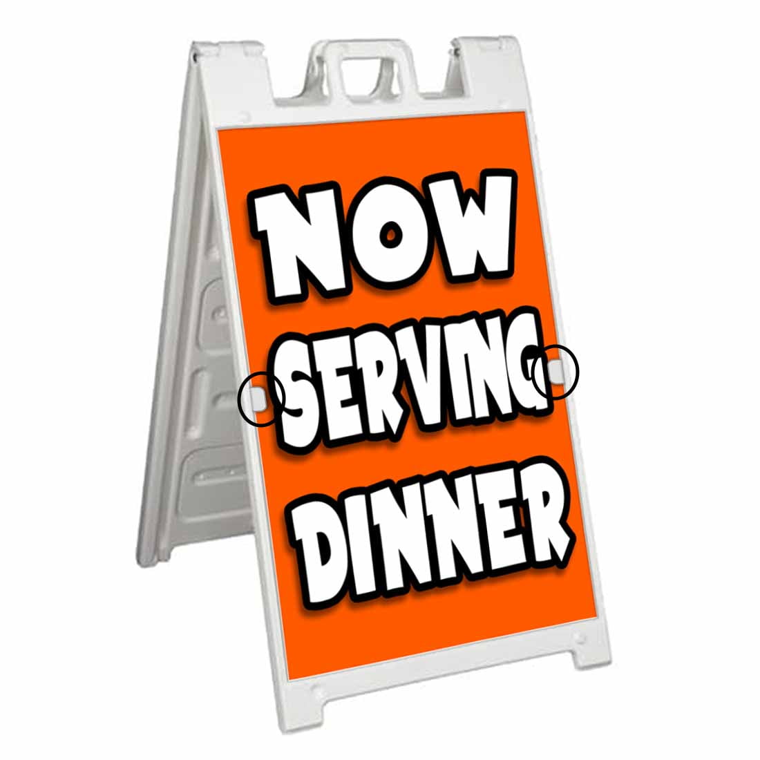 Now Serving Dinner (24" X 36") Deluxe A-Frame Signicade, Includes 2 ...