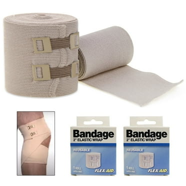 4 Rolls 6" Wide Cotton Elastic Bandages Clips Sports First Aid Large ...