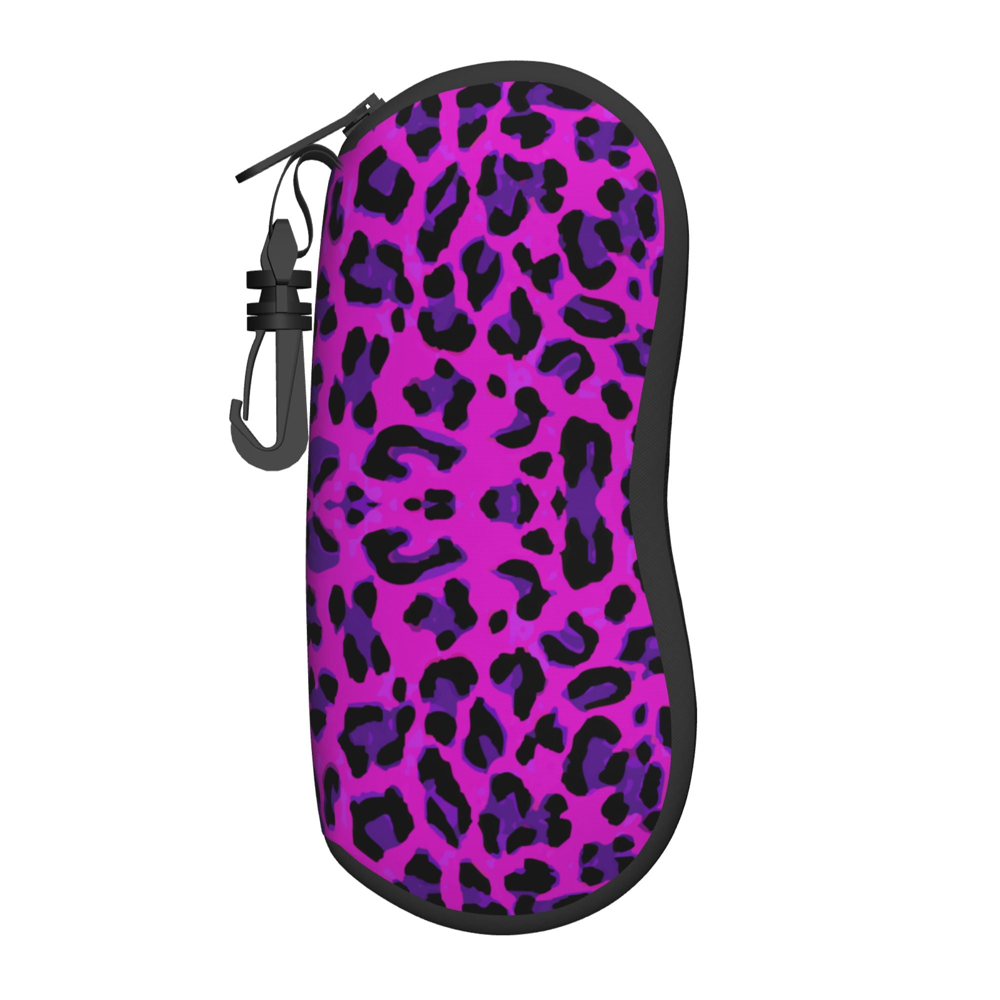 ZICANCN Sunglasses Soft Case, Pink Leopard Design Neoprene Zipper Eyeglass Case for Men Women ...