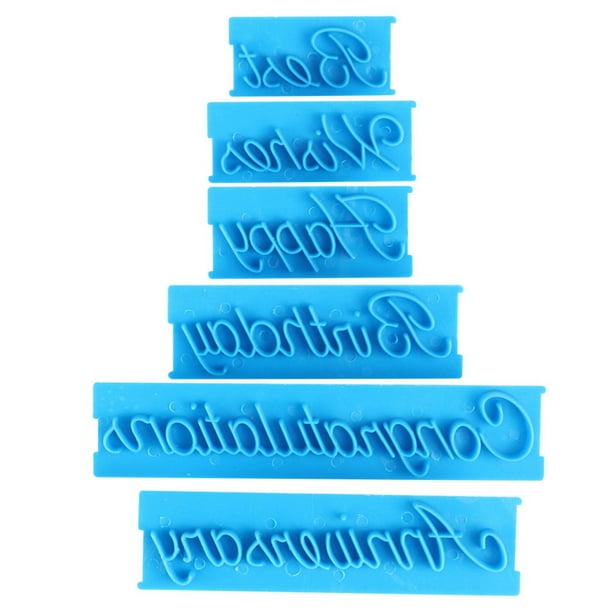 3 Set Letter Cake Stencil, Handwriting Letter Cake Embosser, Plastic ...