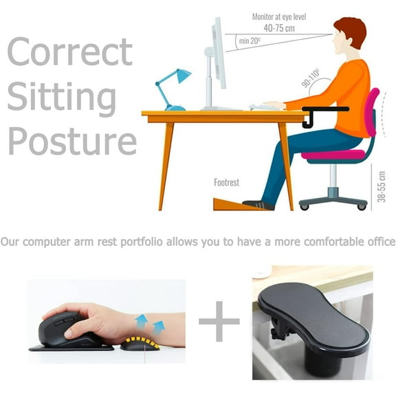 "Wrist Assist Memory Foam Ergonomic Wrist Rest, 6 x 6.5, Black | Bundle ...