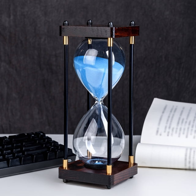 Large Sand Timer, Hourglass Timer 60 Minutes ,Vintage Wooden Hour Glass ...
