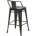 Andeworld 24" Low Back Distressed Gold Bar Stools Metal Barstools ...