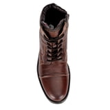 AM Shoes Mens Leather Cap Toe Lace Up Work Boot Shoes, Rust/Dark Brown ...