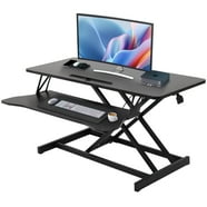 VIVO Black Electric Height Adjustable Corner Desk Riser with Dual ...