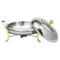 Miumaeov 2.5L/2.64Qt Round Gold Chafing Dish Stainless Steel Buffet Set ...