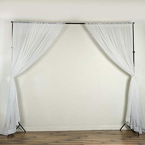AK-Trading 58" x 120" White Chiffon Drapes Panels for Wedding Events ...