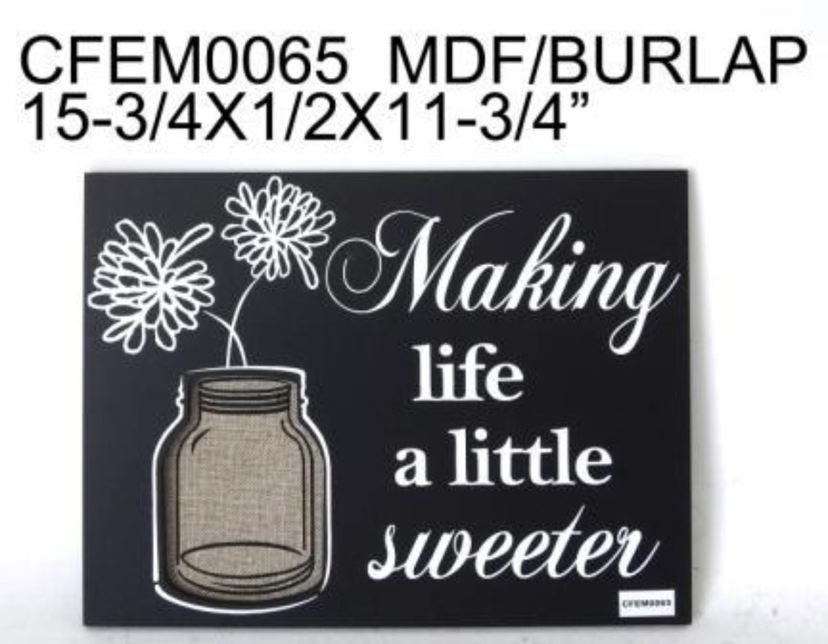 Set of 2 Black and White Rectangular Wall Plaques 15.75" - Walmart.com