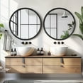 "WallBeyond 28"" Round Mirror with Wood Frame, Versatile Design for ...
