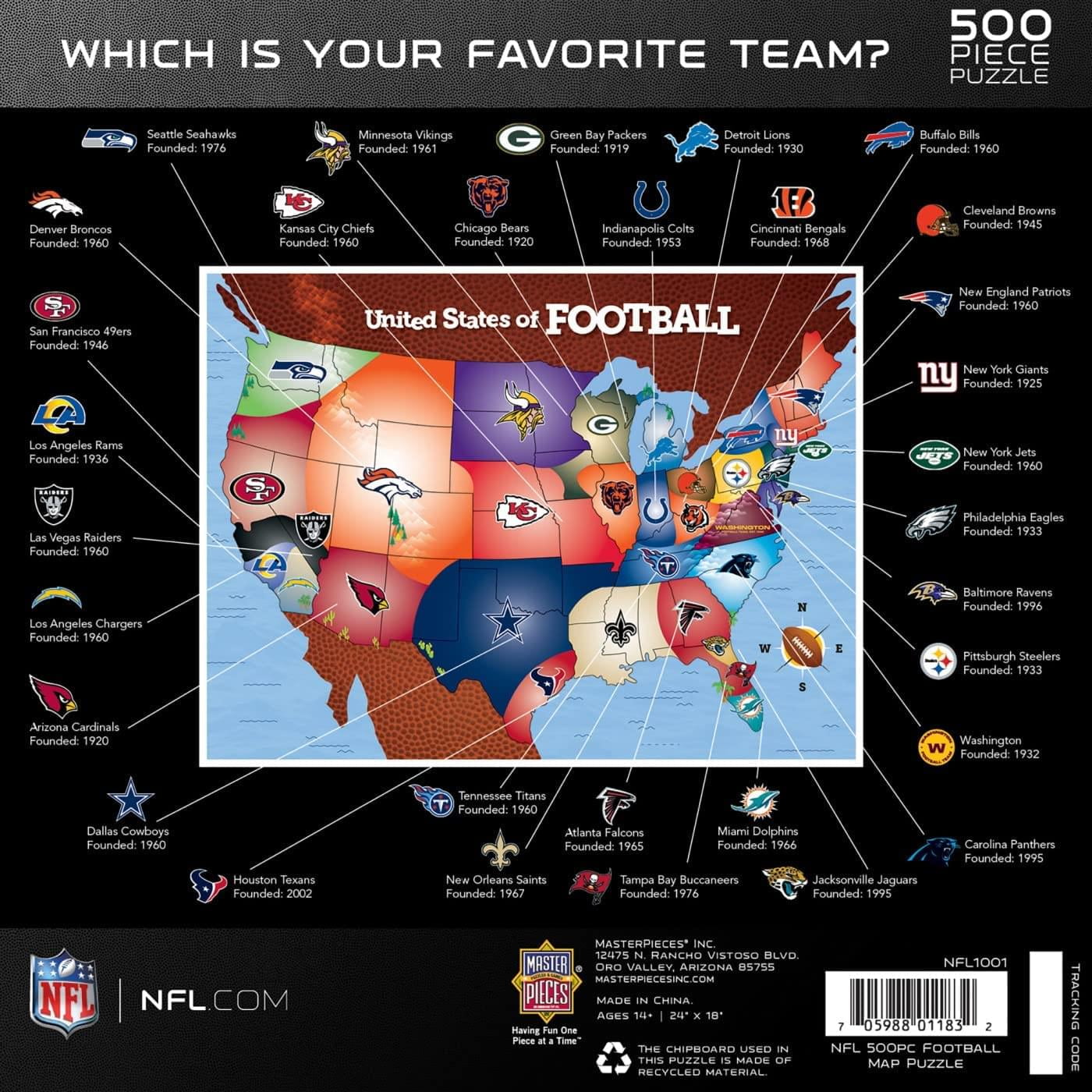 Nfl Football Teams Map