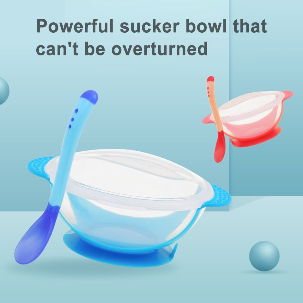 Wharick Baby Food Set Sucker Bowl Spoon Temperature Sensing Baby ...