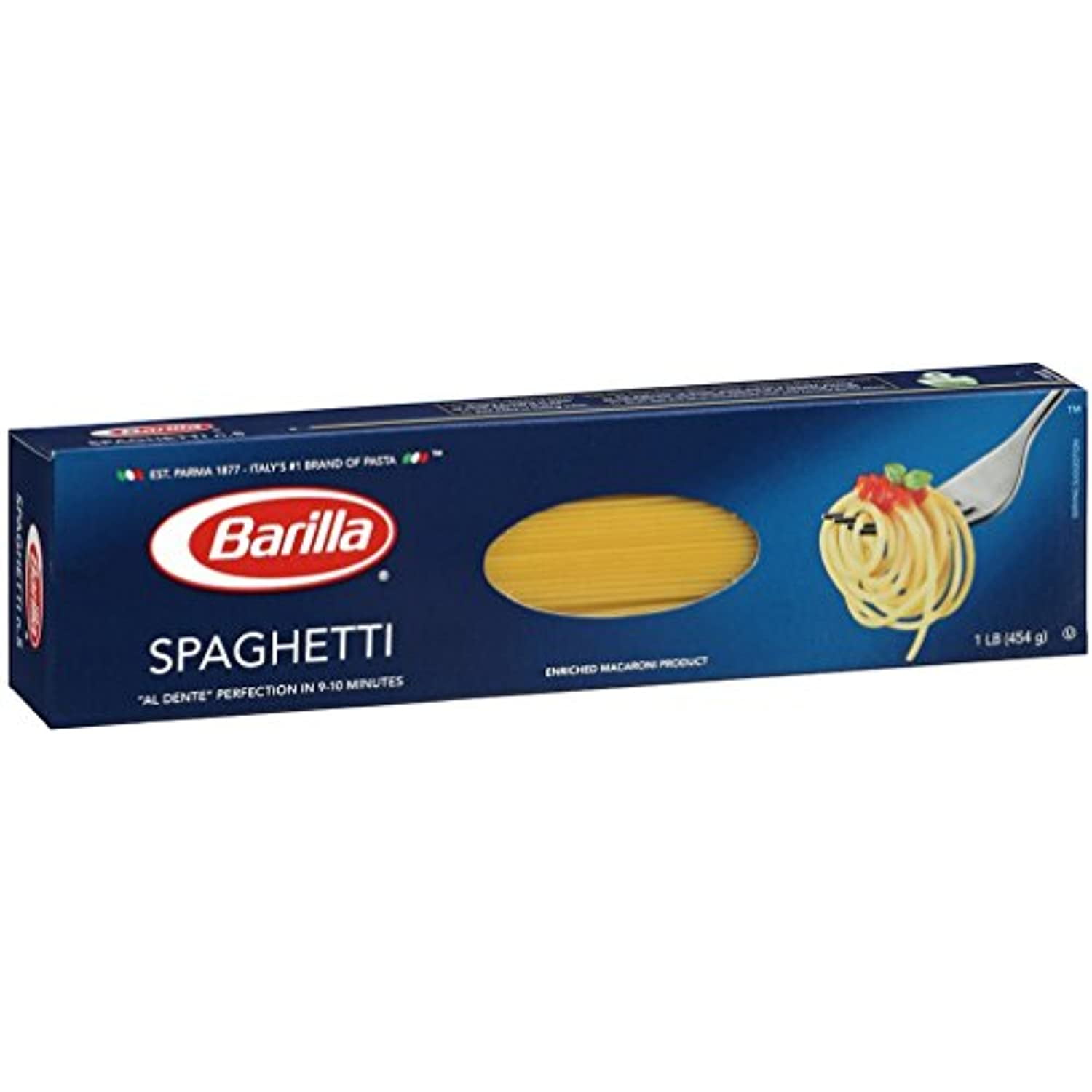 Barilla Spaghetti Pasta, 16 Ounce Pack of 8, Cooks in 9 Minutes ...