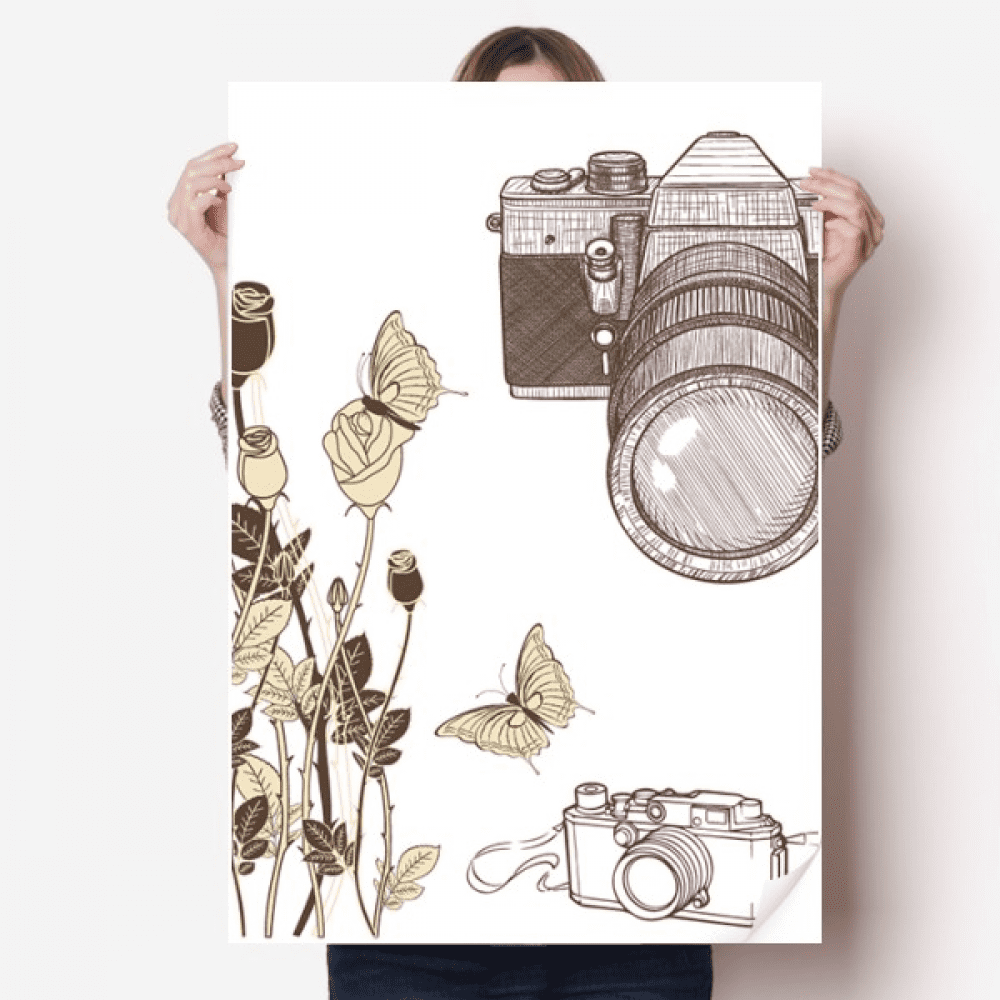 Camera Rose Nice Style Sticker Decoration Poster Playbill Wallpaper ...