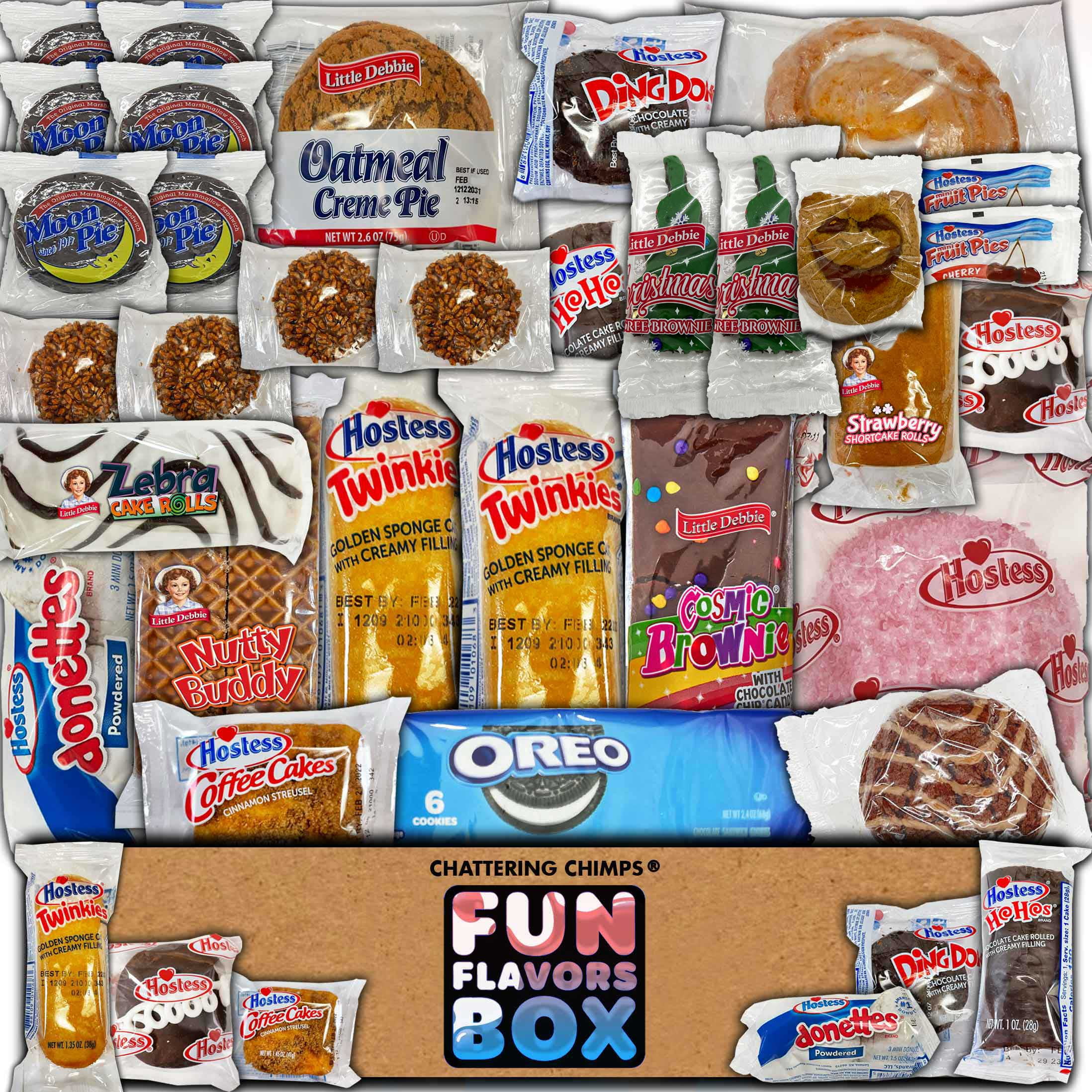 Fun Flavors Box Pastry Snack Box Care Package 30 Count Variety Pack ...