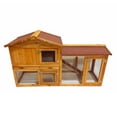 Pefilos 57" Large Wooden Rabbit House, Indoor/Outdoor Hutch, Brown ...
