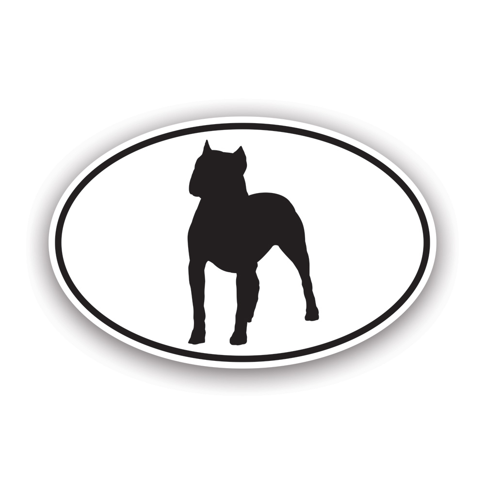 Pitbull Euro Oval Sticker Decal - Self Adhesive Vinyl - Weatherproof ...