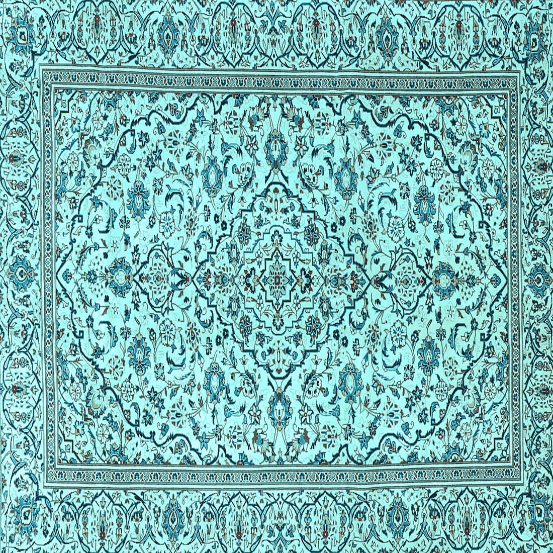 Ahgly Company Indoor Square Persian Light Blue Traditional Area Rugs, 8 ...