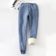 Blue Fleece Lined Leggings Women Sherpa Warm Fleece Leggings Fuzzy Fur ...