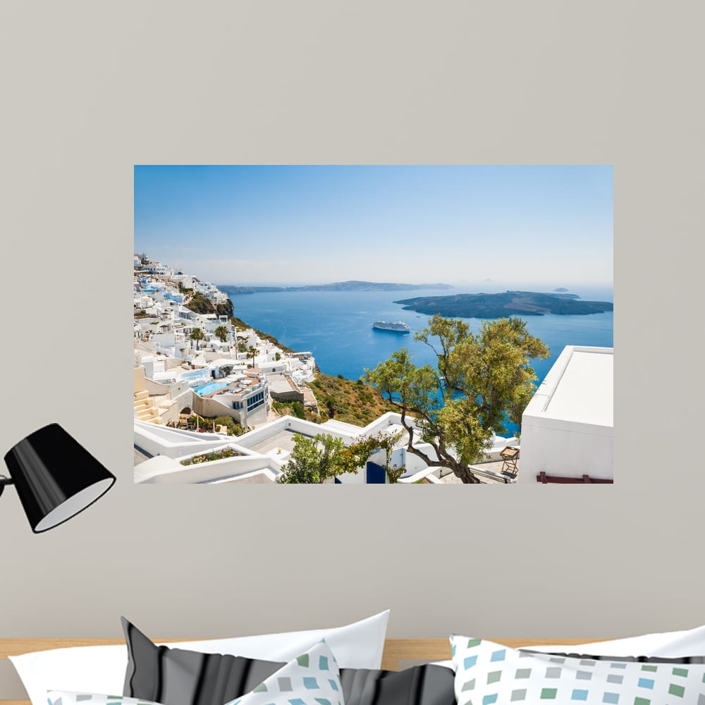 White Architecture Santorini Island Wall Mural Decal Sticker ...