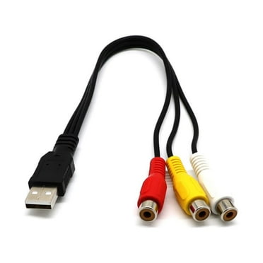 USB to 3RCA Cable USB Female to 3 RCA Rgb Video AV Composite Adapter ...