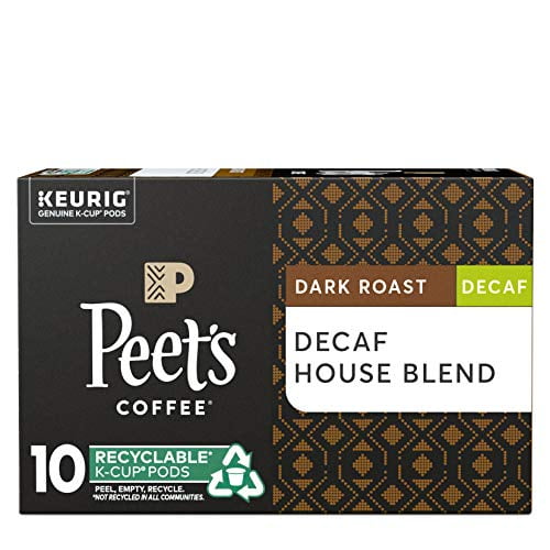 Peets Coffee Decaf House Blend Dark Roast Decaffeinated Coffee 10
