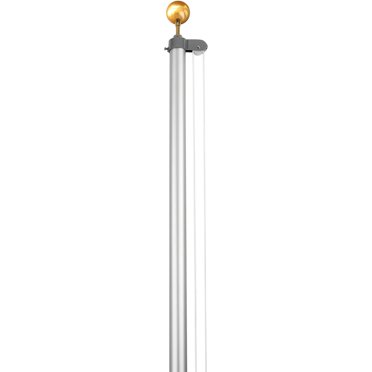 Service First 25ft Telescoping Flagpole Kit - Silver Edition with ...
