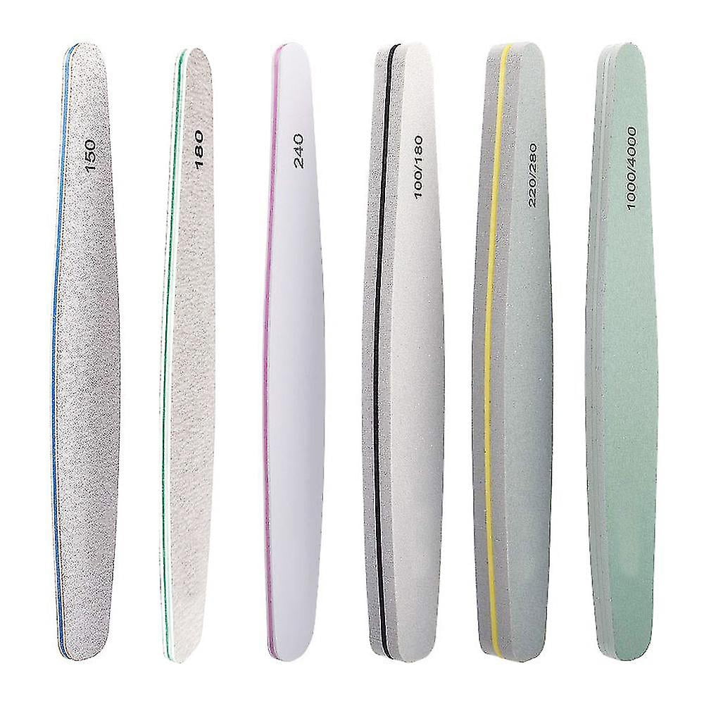 6 Pcs Nail File And Buffer,nail Files Different Double Sided Grit Emery ...