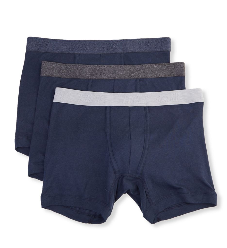 Men's Lucky 193PB02 Cotton Modal Boxer Briefs - 3 Pack (Mood Indigo M ...
