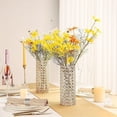 2 Pcs 10.4 Inch Tall Hollow Crystal Cylinder Vases, Golden Accent ...