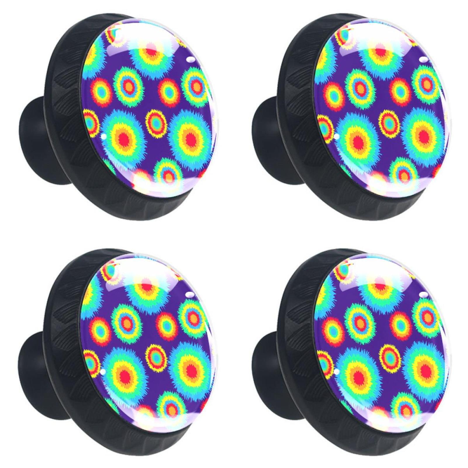 4 Pcs Tie Dye Purple Knobs for Kitchen Cabinet Cupboard Dresser ...