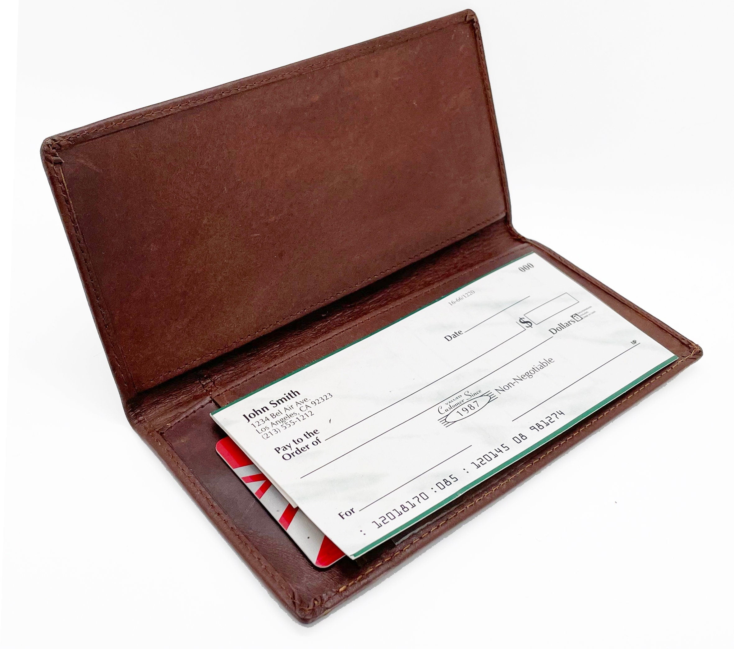Leather Standard Plain Checkbook Cover Handcrafted Wallet Men Women ...