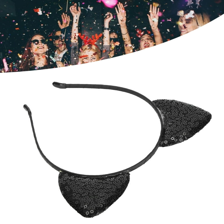 DOACT Cat Ear Decoration Reversible Sequin Cat Ears Headband Shiny Cat Ear Hair Hoops Women s Kitty Hair Accessories Party Cat Ear Headbands Walmart