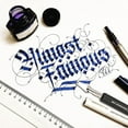 English Calligraphy Pen with 5 Various Flat Nibs 1 Holder Comic Dip Pen ...