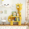 Costway Giraffe Bookcase for Kids 4-Tier Toy Storage Organizer with ...