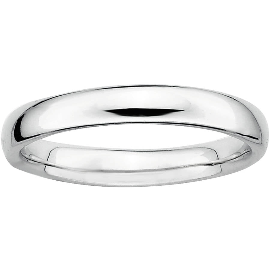 Sterling Silver Rhodium Polished Ring - Walmart.com